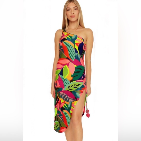 Trina Turk | Swim | Trina Turk Rainforest One Shoulder Cinch Side Cover ...